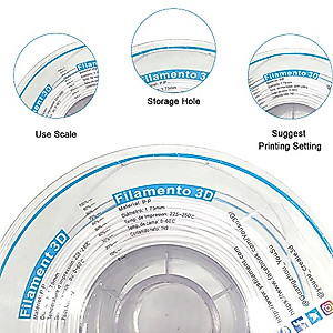 YOUSU Polypropylene PP Filament, 1.75mm 3D Printer Filament for FDM 3D Printers, 1kg (2.2lbs) 5 Pcs Build Sheet Included, Semi-Flexible Ultra Tough Filament, White