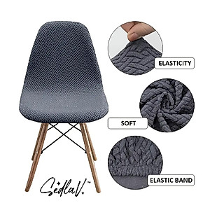 SEDLAV Stretchable Dining Room Chair Slipcover Shell Chair Covers - Elastic, Removable, and Washable Chair Protectors for Modern Home Decor - Set of 4,