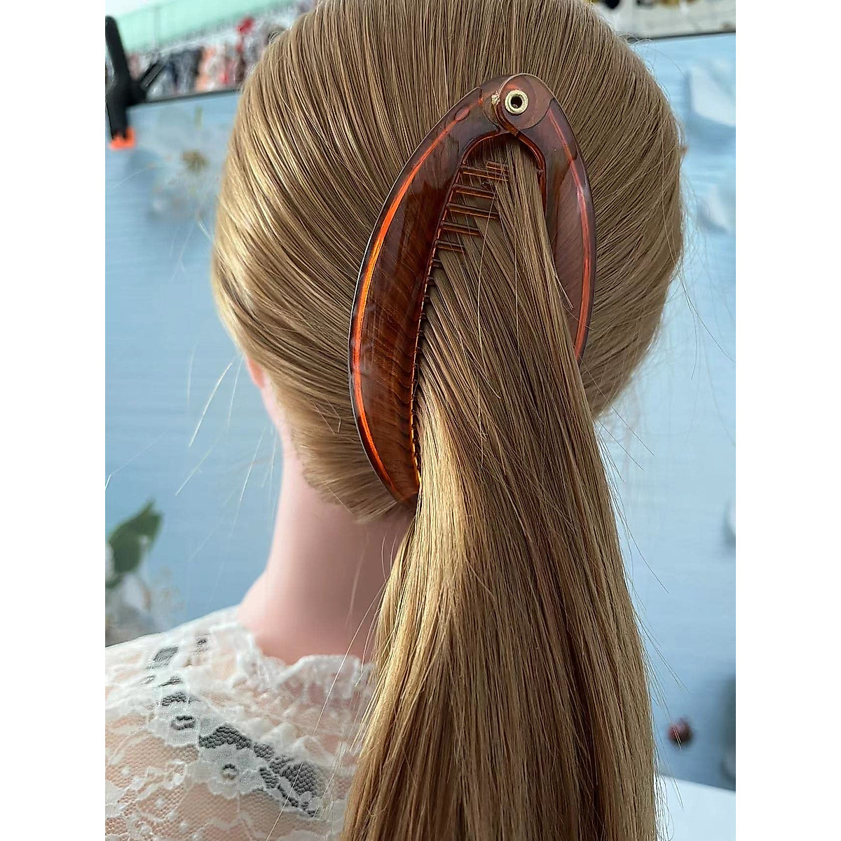 LFOUVRE 6Pieces bundle of hair clips Stretch Comb headbands Banana Hair Clips Full Circular Stretch Teeth Flexible Hair Comb Headband Hairband Holder for Women Girls (MixColor)