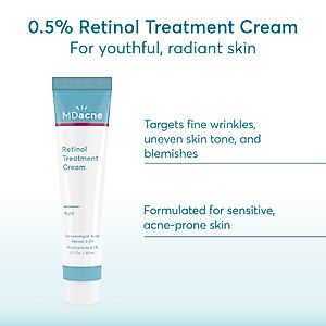 MDacne – Retinol 0.5% and Niacinamide 4% Cream, Reduces Blemishes and Improves Skin Texture without Irritation