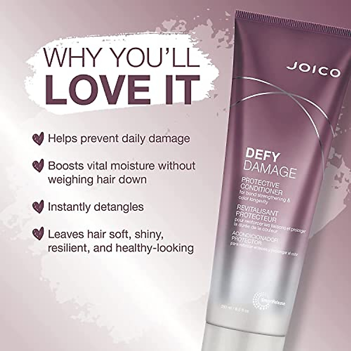 Joico Defy Damage Protective Shampoo & Conditioner Set | Preserve Hair Color | For Bond Strengthening & Color Longevity
