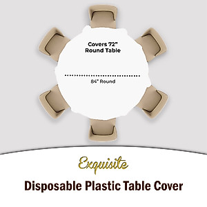 12-Pack Premium Plastic Tablecloth 84in. Round Table Cover - White