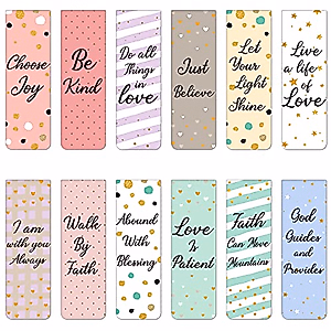 60 Pieces Christian Magnetic Bookmarks Inspirational Quotes Bible Markers Magnetic Bookmarks Encouraging Positive Magnet Bookmark Clips for Women Students Teachers School Home Office Supplies