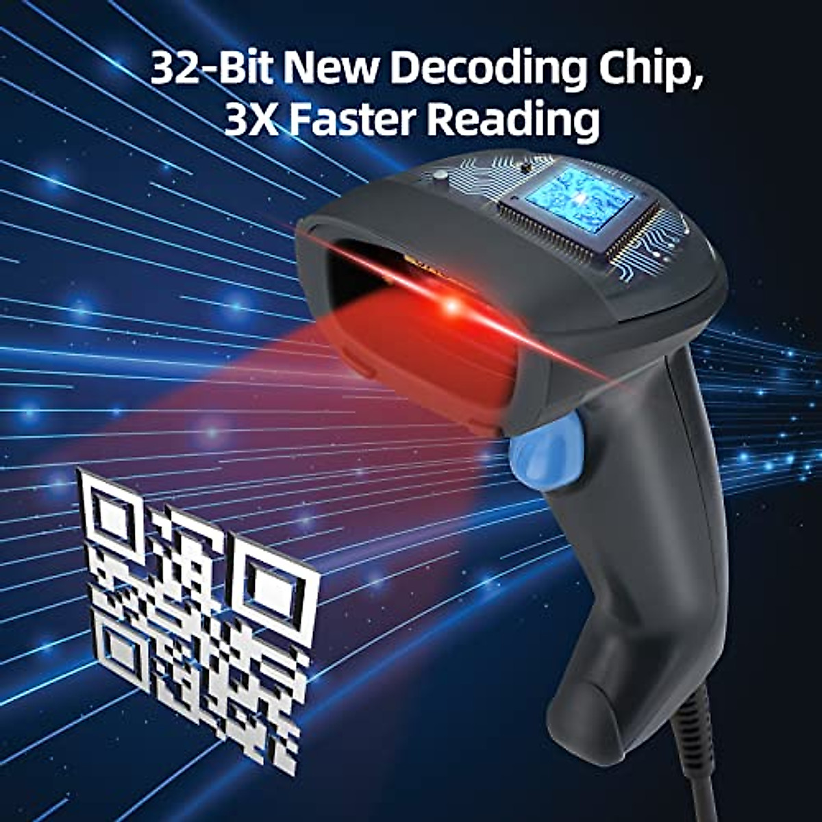 OBZ 2D Barcode Scanner | USB Wired, Plug & Play for PC POS