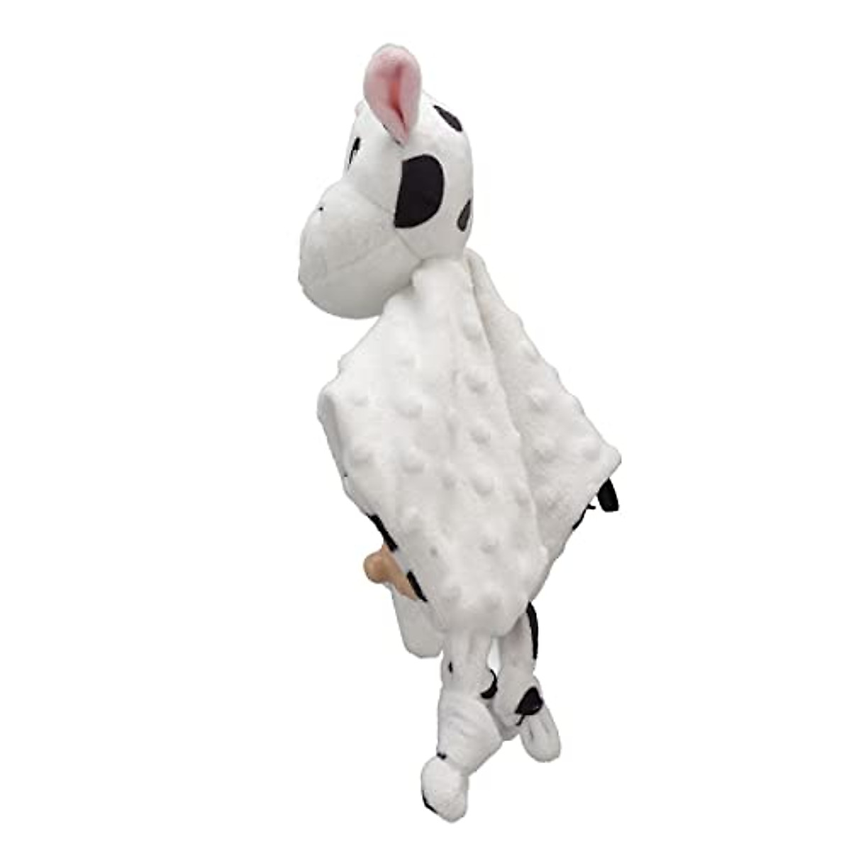 Baby Security Blanket, Cartoon Security Blanket Stuffed Animal Soft Plush with Pacifier for Teething Period (Cow)