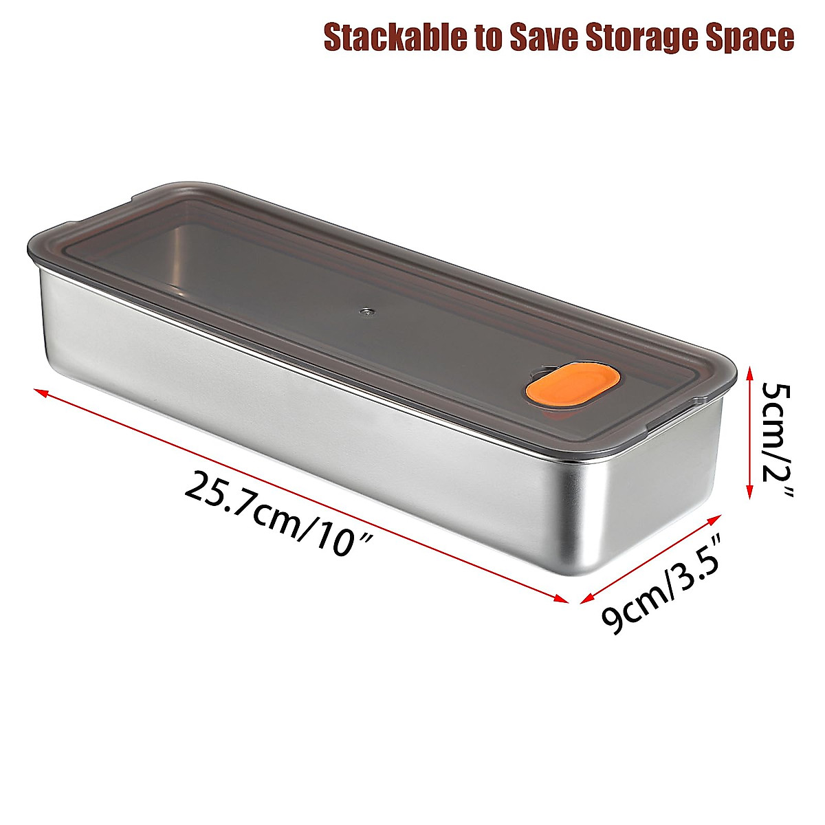 JUXYES Bacon Storage Container for Refrigerator, Stainless Steel Bacon Storage Box for Fridge with Transparent Lid, Airtight Bacon Storage Keeper, Deli Meat Saver Cuts Food Storage Organizer