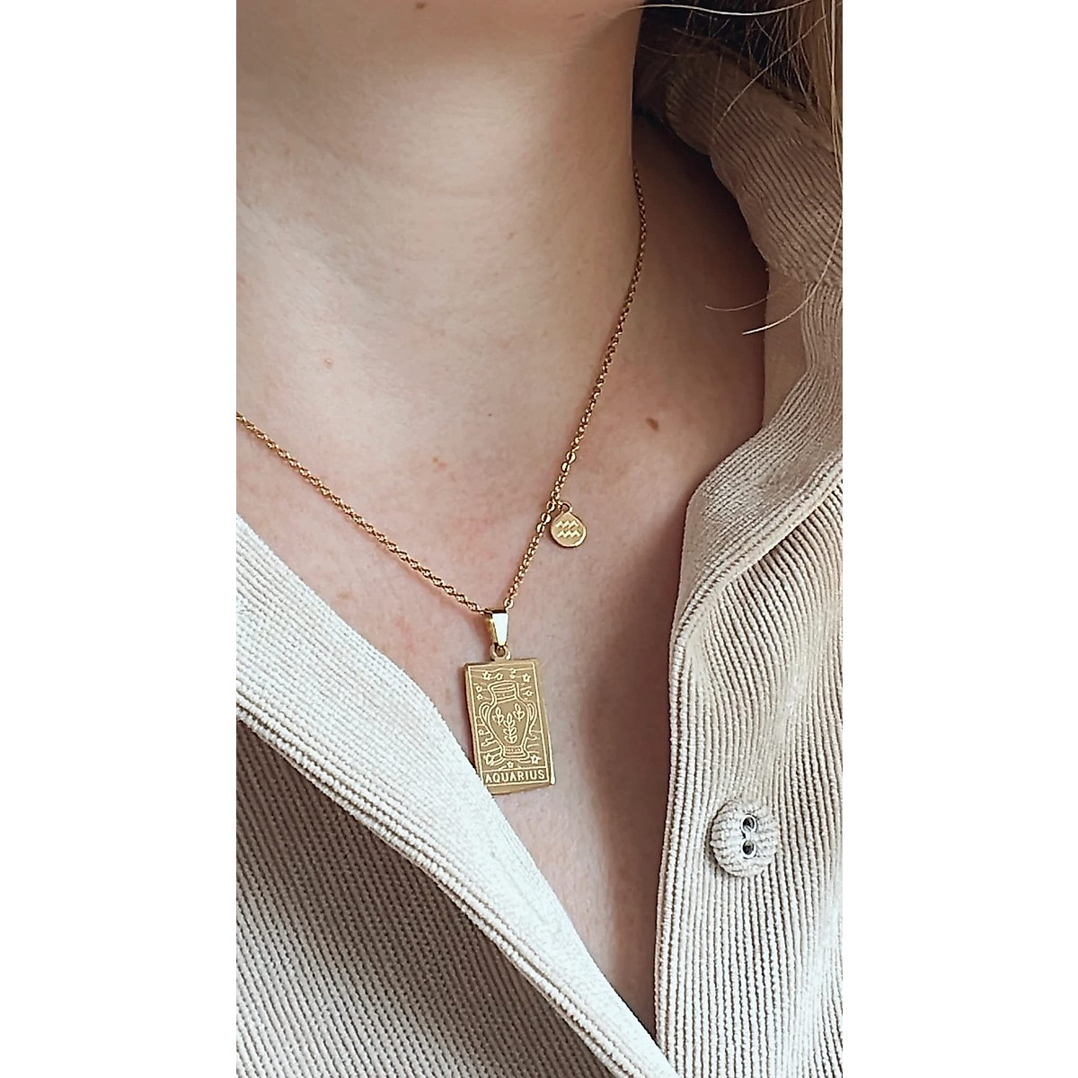 Aries Necklace for Women Zodiac Necklace Tarot Card Necklace Stainless Steel Gold Necklace Constellation Necklace Zodiac Sign Necklaces Dainty Trendy Jewelry Gift