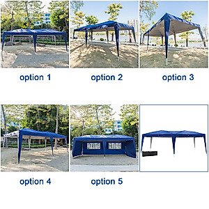 Simply-Me 10' x 20' Outdoor Canopy Tent Heavy Duty Pop Up Gazebo Canopy Party Tent Adjustable Practical Waterproof Folding Tent,4 Removable Sidewalls,2 Brighter Windows,w/Carry Bag,Blue