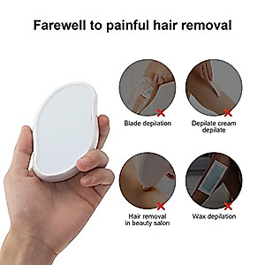Buwico Crystal Hair Eraser, Crystal Hair Remover for Women and Men, Painless Exfoliation Hair Removal Tool for Arms Legs Back, Magic Hair Eraser (White)