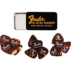 Fender Fine Electric Guitar Picks 351 Shape, 12-Pack Tin
