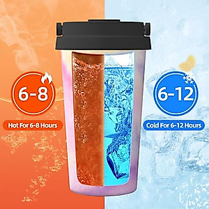 WANGXUEE Rainbow. Print 500ml Stainless Steel Travel Tumbler Double Wall Vacuum Insulated Coffee Mug