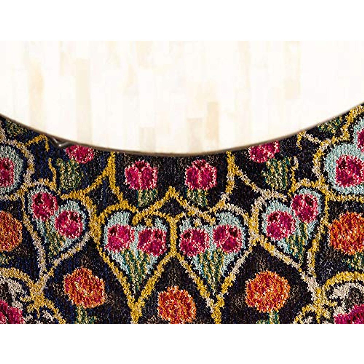 Unique Loom Vita Collection Bright Bohemian Over-Dyed Circular Floral Patterned Traditional Vintage Area Rug, 8 ft x 10 ft, Multi/Yellow