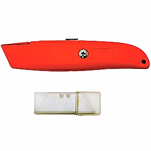 Performance Tool 1110 Die-Cast Metal Body with In Handle Blade Storage and Push Button Retractable Blade - Perfect for Cutting, Trimming, and More