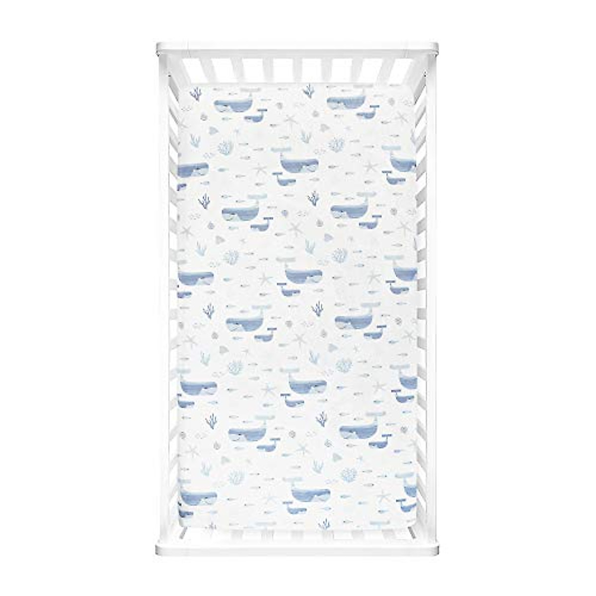 Lush Decor Baby Seaside Micro Mink 2 Pack Fitted Crib Sheet, Blue