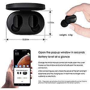 Xiaomi Mi True Wireless Earbuds Basic 2S, Bluetooth 5.0 Touch Control Low Latency Stereo Gaming Mode Headphones with Mic, Sweatproof in-Ear Sport Earphones with Charging Case(Redmi Airdots 2S)