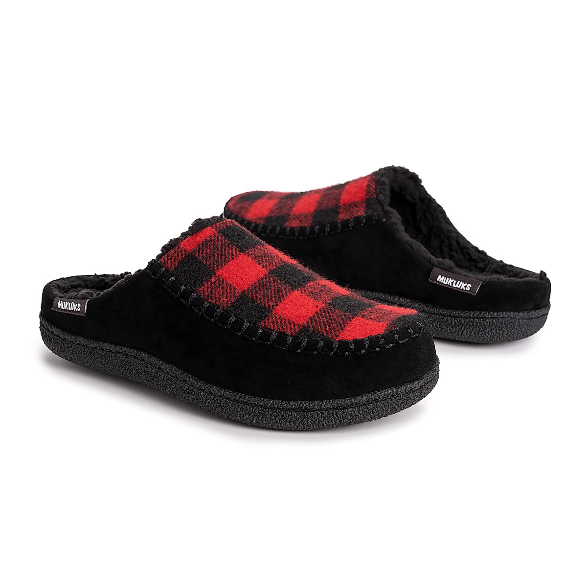 MUK LUKS Men's Staughton Slipper, Black, 13