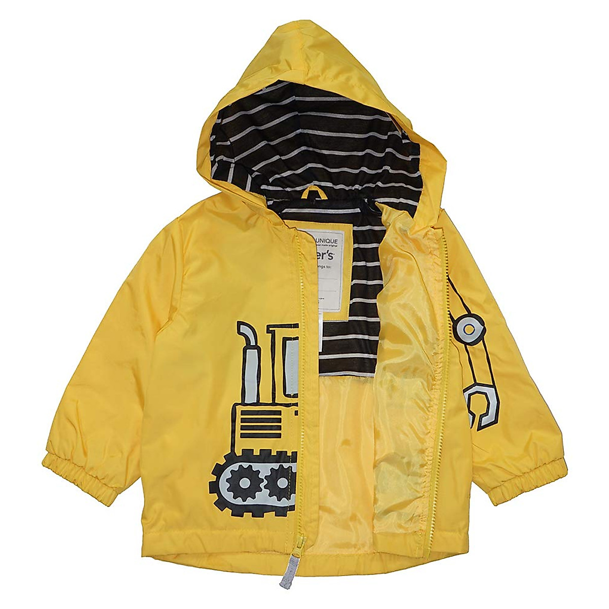 Carter's Boys' Little Favorite Rainslicker Rain Jacket, Yellow Tractor, 5/6