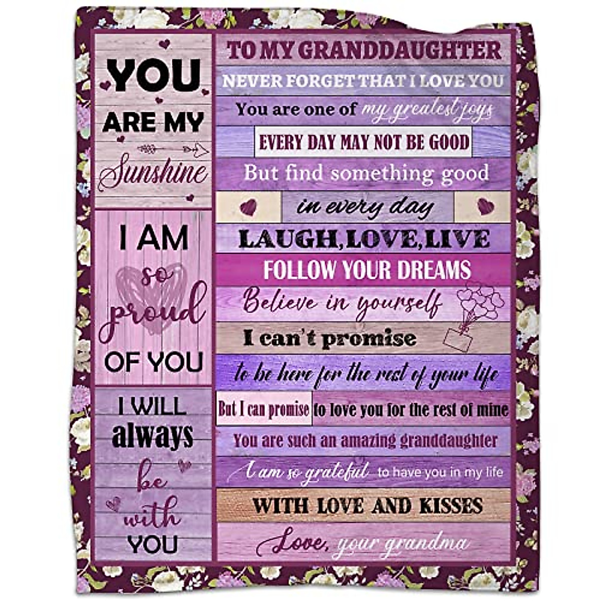 ORALBY Granddaughter Gifts from Grandma,Granddaughter Blanket,Gifts for Granddaughter,Granddaughter Gifts for Birthday Graduation Gifts for Granddaughter Throw Blanket from Nana 50” x60