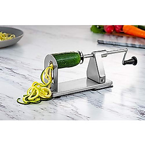 MITBAK Stainless Steel Spiralizer Vegetable Slicer | Industrial-Grade 3-Blade Zoodle Maker | Zucchini spaghetti maker | Great For Salad, Low Carb, Paleo, Vegan, Spaghetti | Suction Base For Non Slip