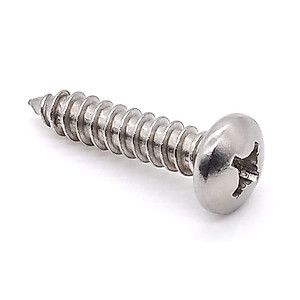 Glvaner #14 x 1/2" (50 pcs) Pan Head Self Tapping Screws, 18/8 Stainless Steel 304, Phillips Pan Head Sheet Metal Screws, Pan Head Wood Screws, No.6.3mm Thread Size