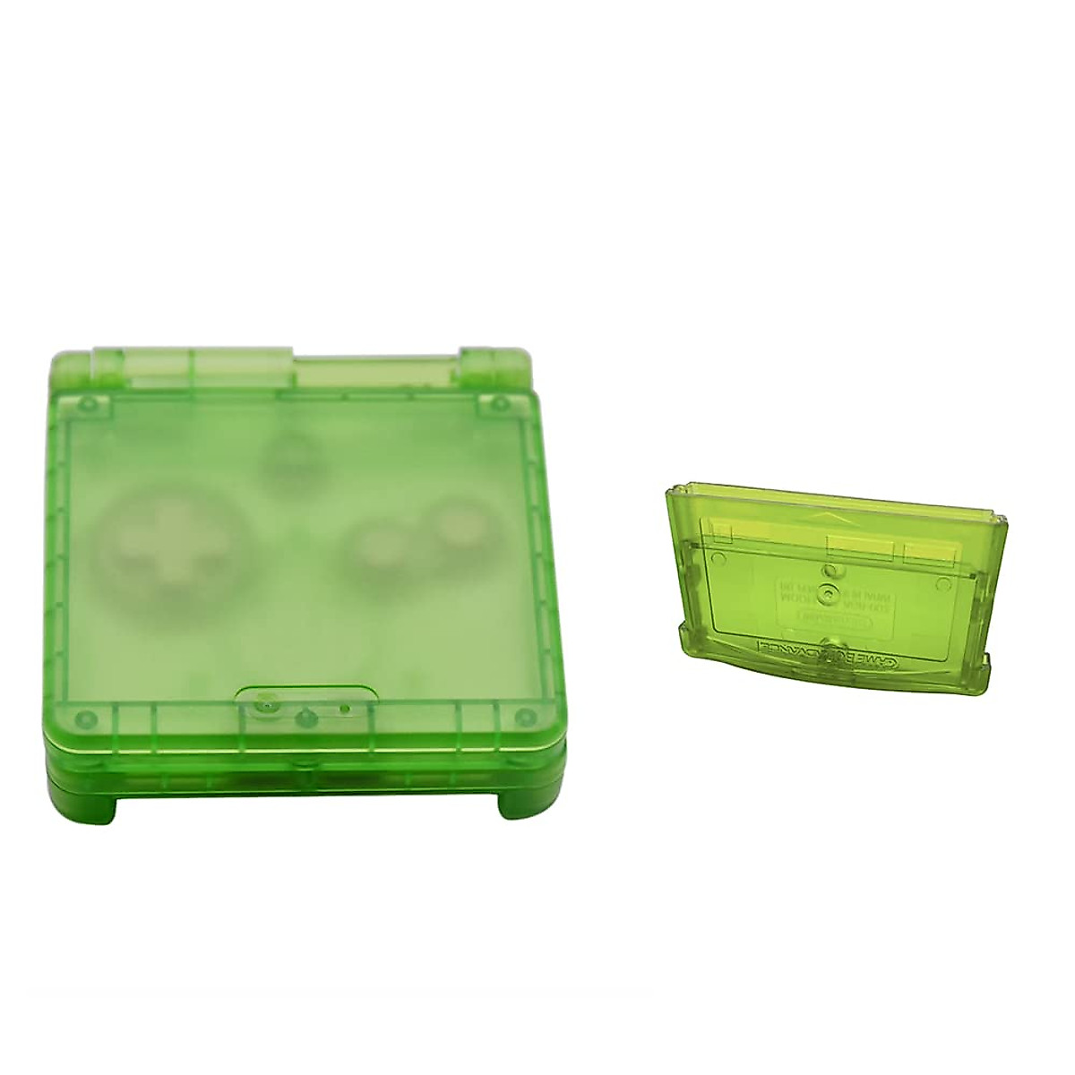 Cowhilan Replacement Clear Full Housing Shell Case Compatible with Gameboy Advance SP GBA SP Console, Send with Game Card Shell, Transparent Green