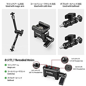 SmallRig NATO Clamp, Quick Release Clamp with 1/4" 3/8" M2.5 Thread for Cold Shoe Monitor Support Camera Cage - 1973