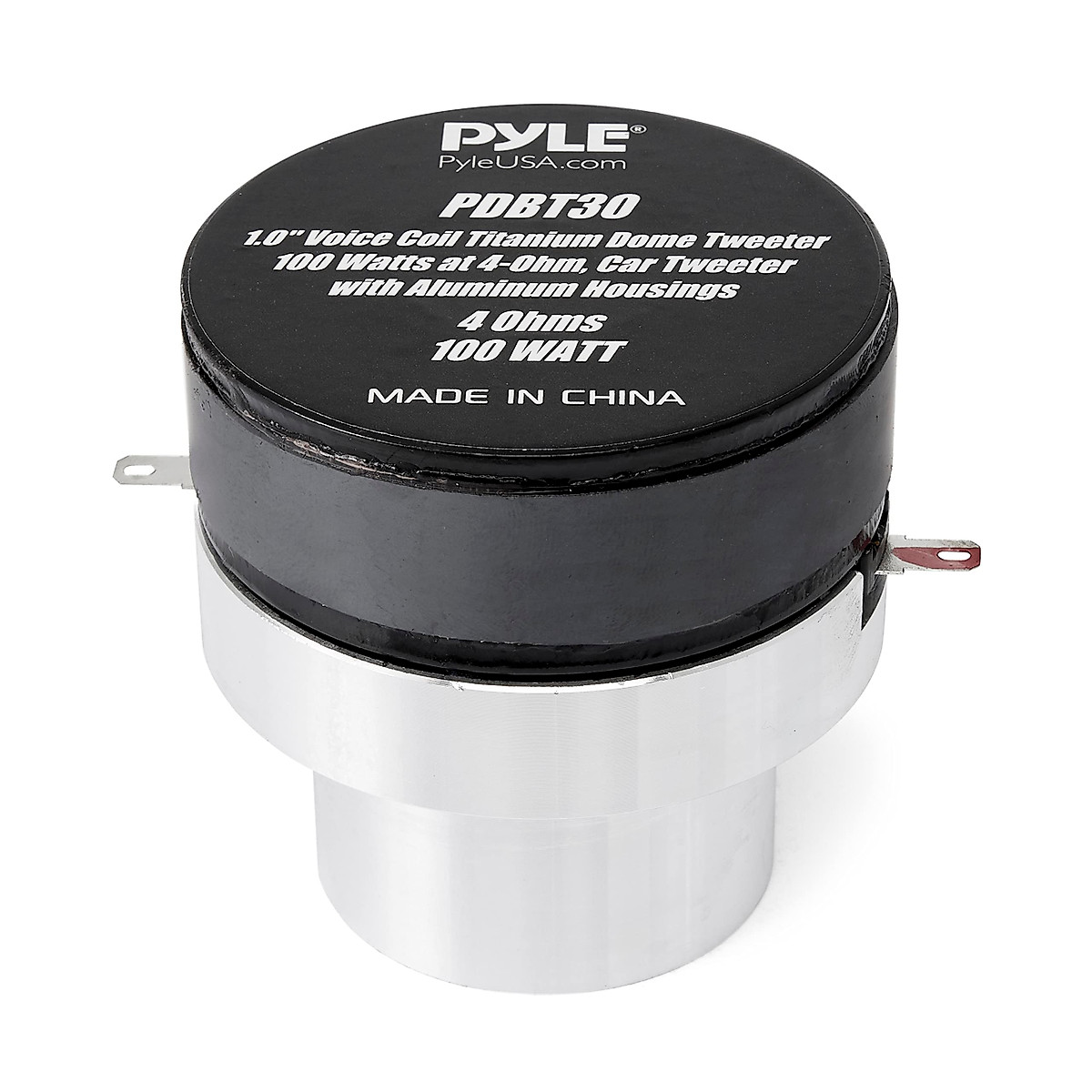 Pyle 2.5" Titanium Tweeter with Die-Cast Aluminum Frame - 100 Watts, 1'' Voice Coil, Car Audio Tweeter for Stereo and Speaker - PDBT30, Yellow