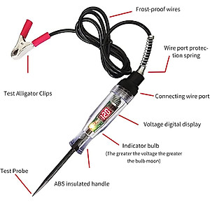2023 Car Truck Circuit Test Pen -【New Version】Circuit Tester, 3-70V DC Digital LED Circuit Tester, Heavy Duty Light Tester w/ Voltmeter & Spring Wire, Get Result Only Just in 3s (RED - (3-24V))