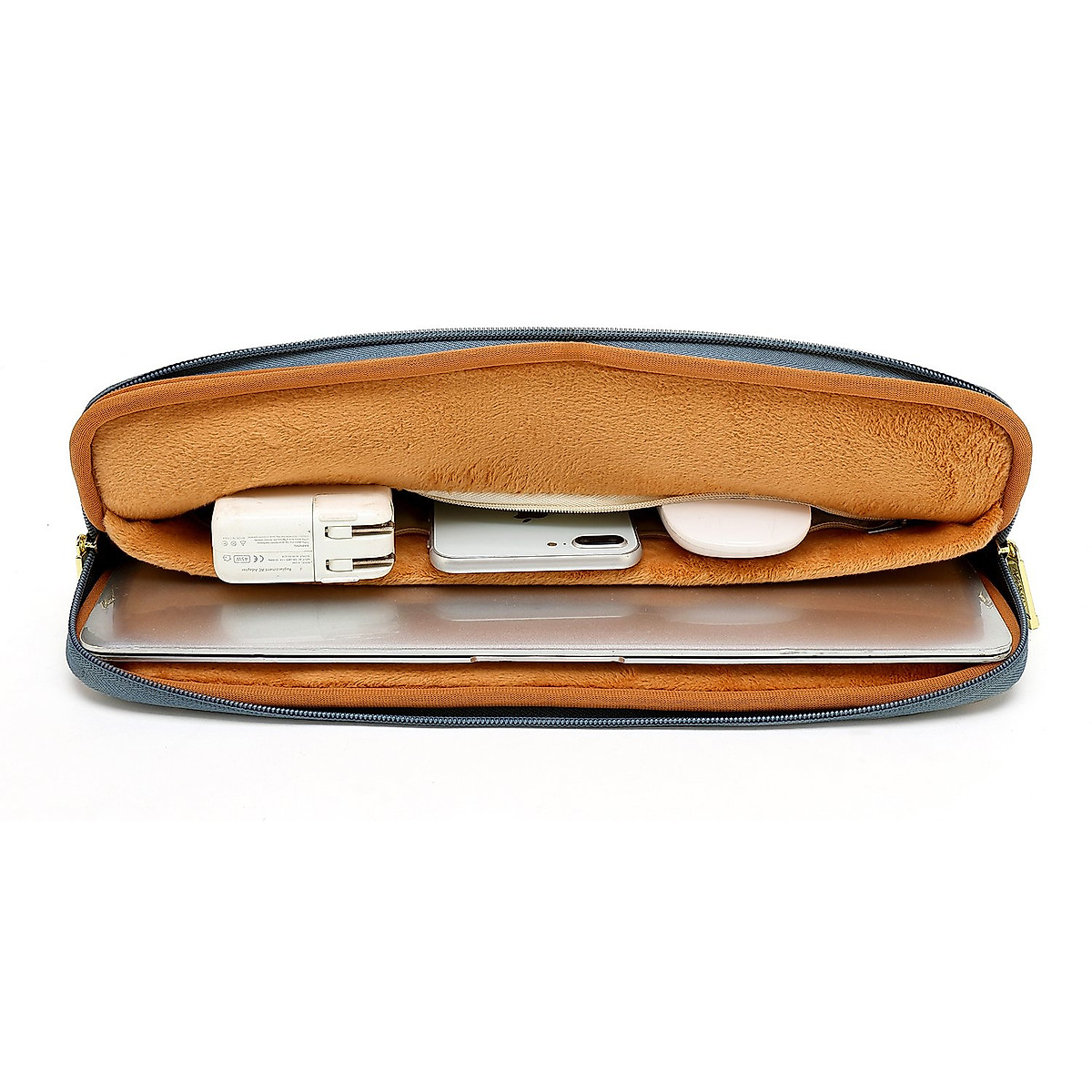 kayond Water-Resistant Canvas 13.3 Inch Laptop Sleeve-Blue Water Hyacinth