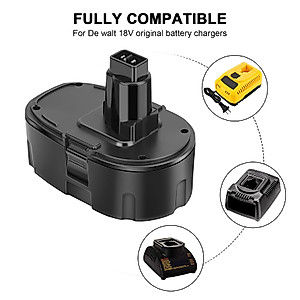KUNLUN 2Pack 4.5Ah 18V DC9096 DC9098 Battery Replacement Compatible for De Walt 18V XRP Battery DC9099 DW9098 DW9099 DW9095 DW9096 DE9039 18-Volt Power Tools
