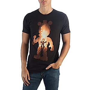 Five Nights at Freddy's Freddy Fazbear Silhouette Shape Tee, Arcade Pizza Palace Space Filled T-Shirt FNAF-Medium