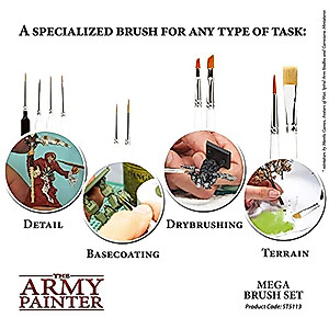 The Army Painter Mega Paint Set (60 Paints Plus 100 Rust-Proof Mixing Balls) - Mega Brush Set Bundle - Miniature Painting Kit of 60 Acrylic Paints and 10 Wargamer Miniature Paint Brushes