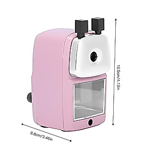 Pencil Sharpener, 8mm Diameter Manual Desk Pencil Sharpener Portable Professional Sketch Pencil Sharpener with Bracket for Kids School Classroom Home (Pink)