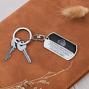 LIBOOI To My Badass Daughter Keychain, Stainless Steel Daughter Birthday Gifts Keychain from Mom Dad