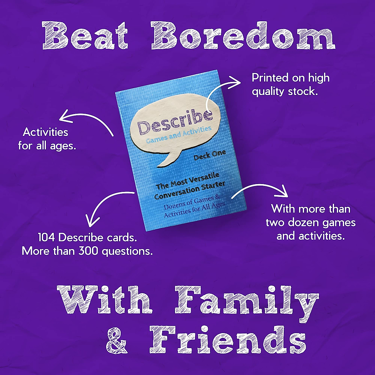 Describe Cards - Deck One Conversation Cards, Over Two Dozen Games and Social Emotional Learning Activities for Families, Therapy, School and More. Includes More Than 300+ Questions.