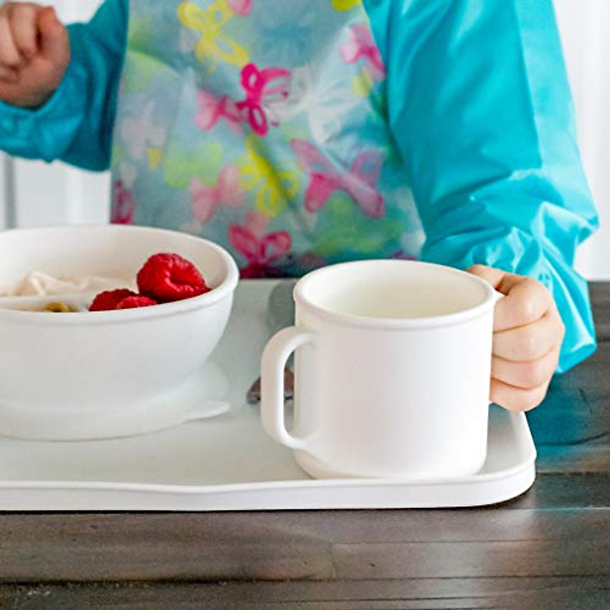 green sprouts Easy-wear Long Sleeve Bib | Waterproof Protection | Flipped Pocket, Soft Material, Easy Clean Smock