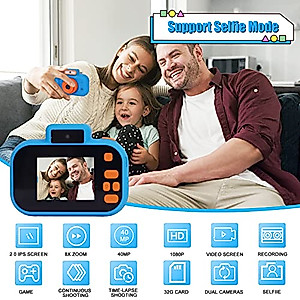 Kids Camera Toys for 3 4 5 6 7 8 9 10 Years Old Girls Boys, Toddler Digital Selfie Camera with 32G SD Card, Portable HD Digital Video Camera Christmas Birthday for Children Age 3-9