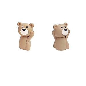 Baby Bear Cake Topper Blue Ball Cake Decor (3bears)