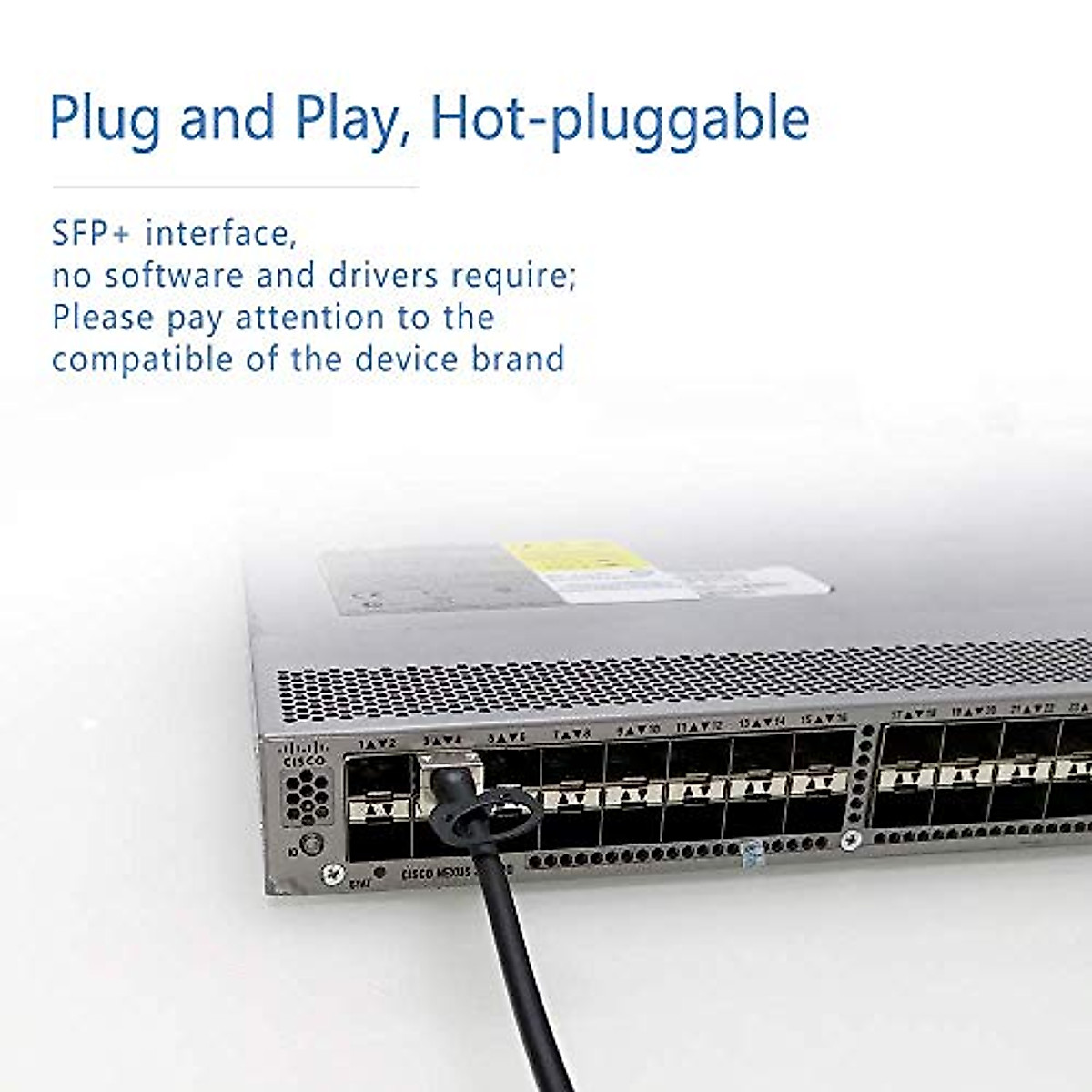 QSFPTEK 10G SFP+ DAC Cable, 1m (3ft) Passive Direct Attach Copper Twinax Cable for Cisco SFP-H10GB-CU1M, Ubiquiti, D-Link, Netgear, Mikrotik, Open Switch Devices