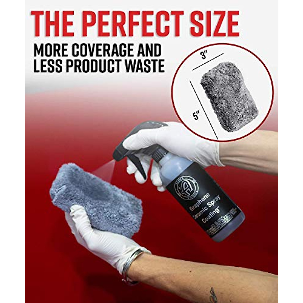 Adams Plush Microfiber Applicator Pad (2 Pack) – Microfiber Sponge Car Detailing Applicators | Use with Ceramic Coating for Cars, Car Wax, Paint Sealants, Compound, Polish, Glazes & More