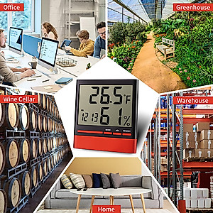 OXV Digital Hygrometer Indoor Thermometer with Large Bold Characters LCD Display, Enhanced Energy Saved Technology, High Accuracy Room Temperature and Humidity Gauge/Relative Humidity(RH) Meter