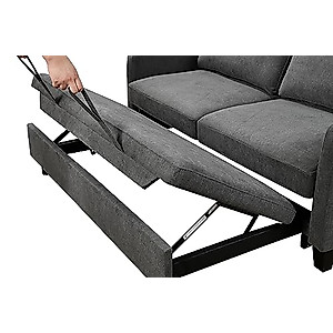 FANYE Loveseat Sofa with Pull Out Sleeper Couch Bed,2 Seater Sofa & Couch W/Adjustable Backrest and Pillows for Home Apartment Office Living Room Furniture Sets