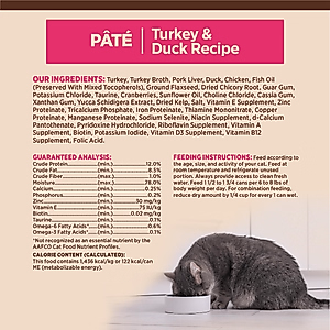 Wellness CORE Pate Adult Wet Cat Food, Natural, Protein-Rich, Grain Free, 3 Ounce, 12 Pack (Turkey & Duck)