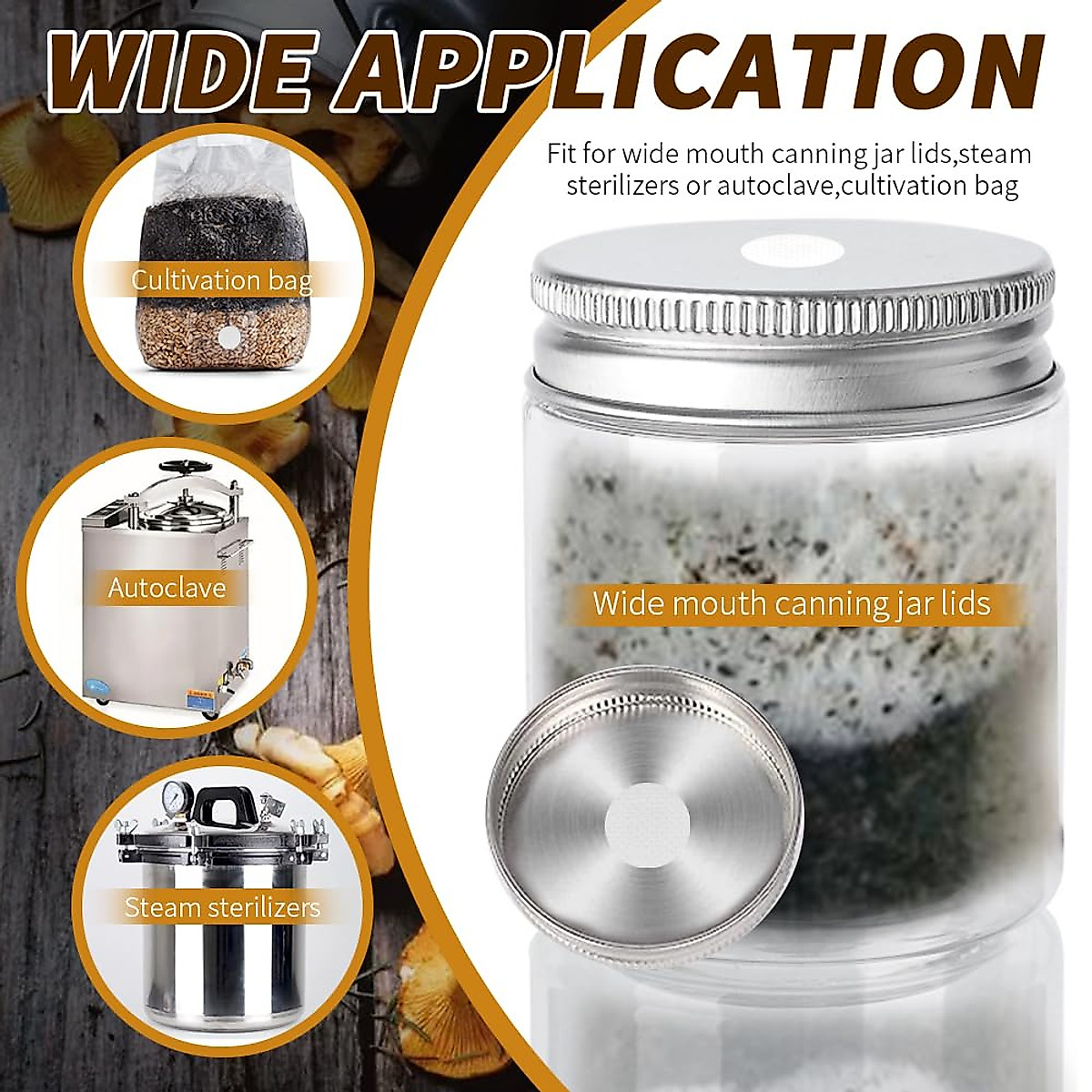 Synthetic Filter Paper Stickers 20 mm PTFE Filter Disc 0.3 μm Filter Paper for Mushroom Cultivation Wide Mouth Jar Lids(120 Pieces)