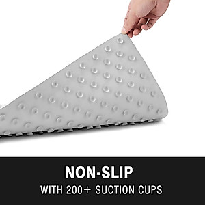 Bowerbird Premium Air Cushion Bathtub Mat with 800+ Air-Filled Cells, Provide Unprecedented Cushioned and Soft Comfort, Reduce Fatigue on Your Feet (Natural Rubber, Gray, 27”×15”)