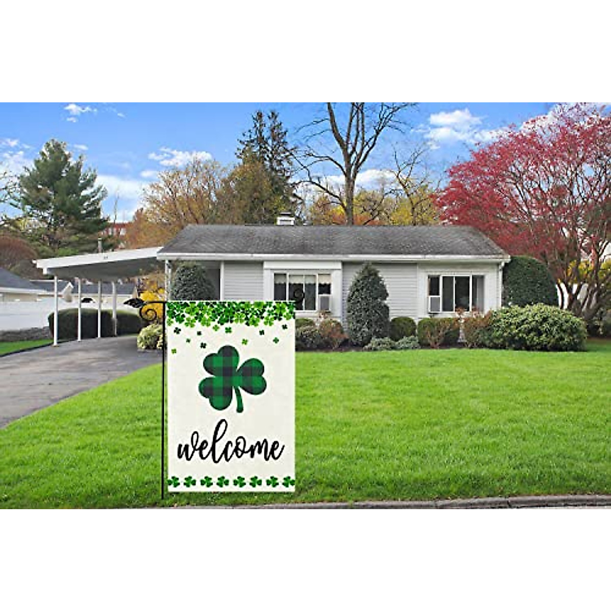 Welcome St Patricks Day Garden Flag 12.5x18 Inch Double Sided, Spring Holiday Farmhouse Yard Outdoor Decor