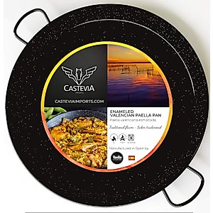 Castevia 16.5-Inch Enameled Steel Paella Pan, 42cm / 10 servings