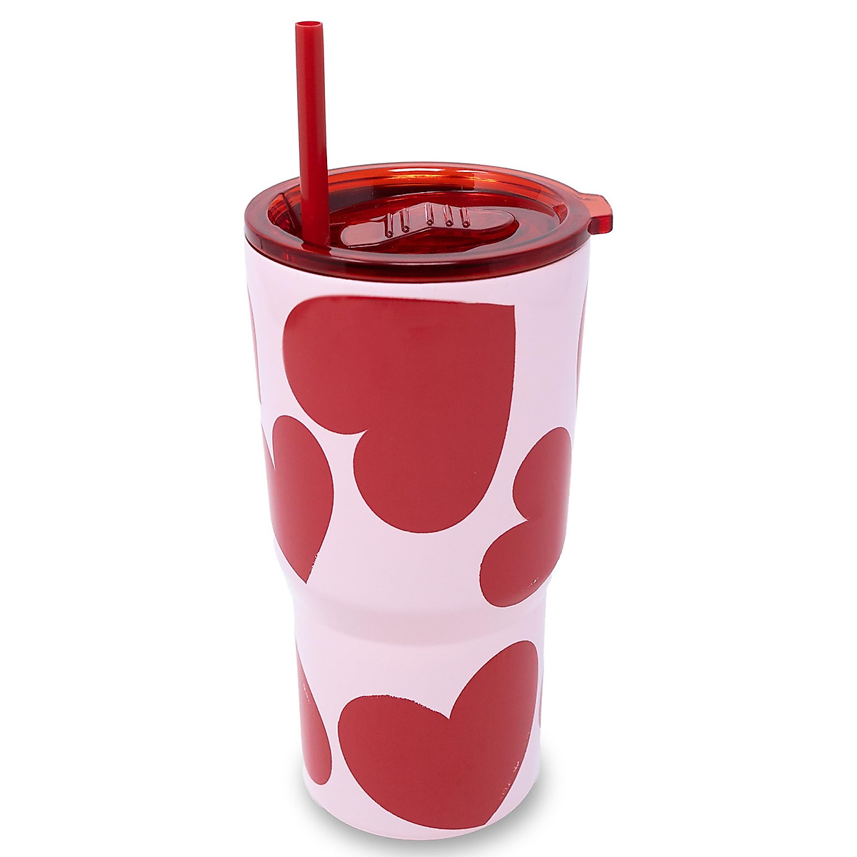 kate spade new york 20 Ounce Insulated Tumbler for Cold and Hot Drinks with Reusable Straw, Stainless Steel Travel Cup with Slide Top Lid (Sweet Hearts)
