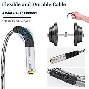 JOLGOO 1ft 3.5mm Female to XLR Male Audio Adapter Cable, 20 AWG 4N Copper, 24k Gold-Plated Connectors, Pro Grade, Noise Shielding, Durable