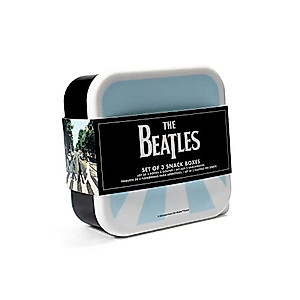 Half Moon Bay The Beatles Snack Box | Set of 3 Plastic Food Containers with Lids | Lunchbox Adult & Kids Bento Lunch Box | Retro Food Storage Containers | Kids Snack Boxes & Sandwich Box | Abbey Road